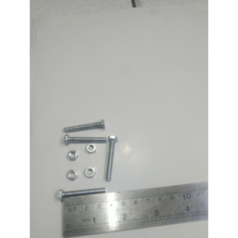 Jual Baut + mur putih BMP M5 x 35 mm kunci 8 galvanis kunci 8 | Shopee Indonesia