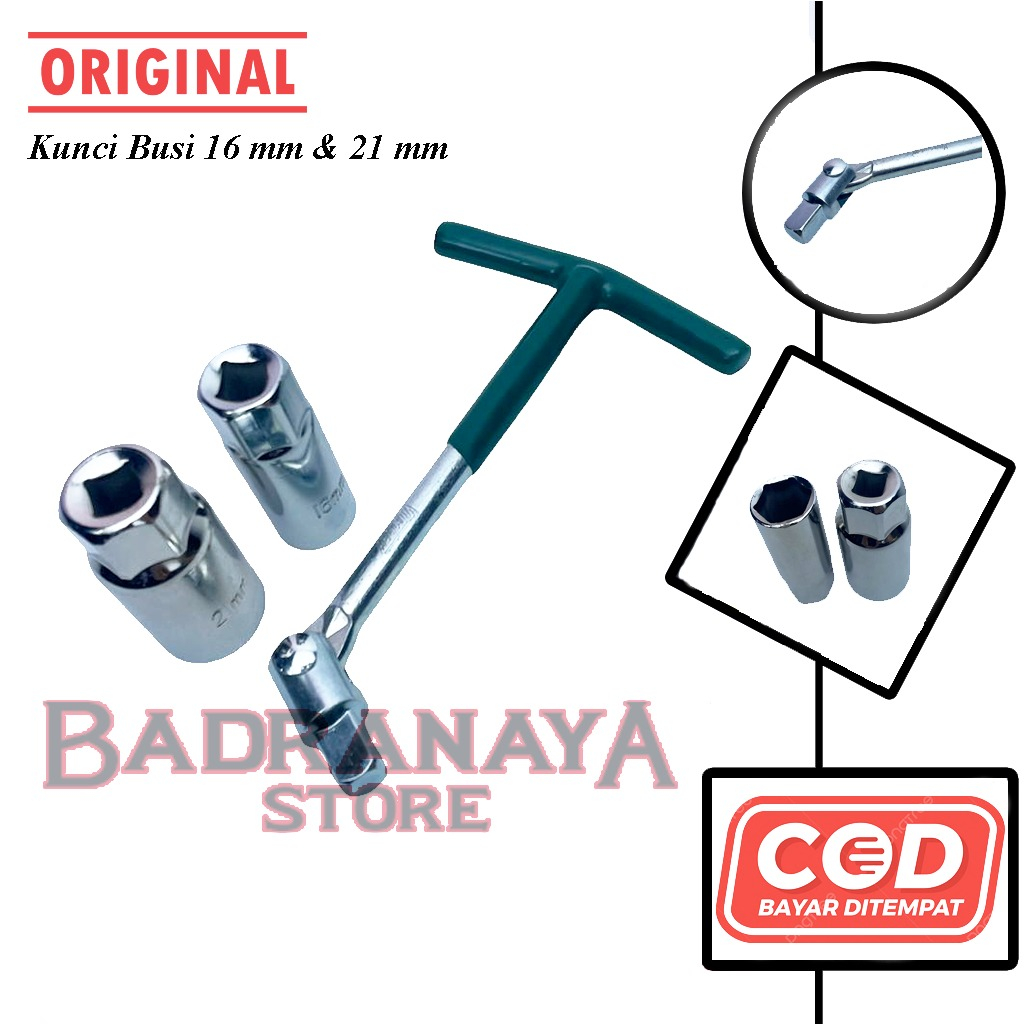 Jual [ 1 Set ] Kunci Busi 2 Mata 16mm dan 21 mm Adaptor Model T ...