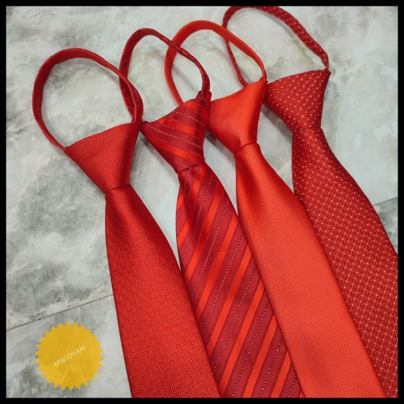 Jual Dasi merah instan pria dasi siap pakai | Shopee Indonesia
