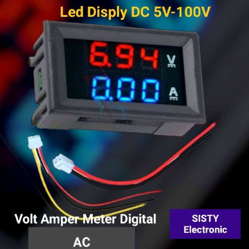 Jual Vu Digital Volt Meter Ampere Meter Dc 0-100V 10A Alat Ukur tegangan Arus DC 0-100V | Shopee ...