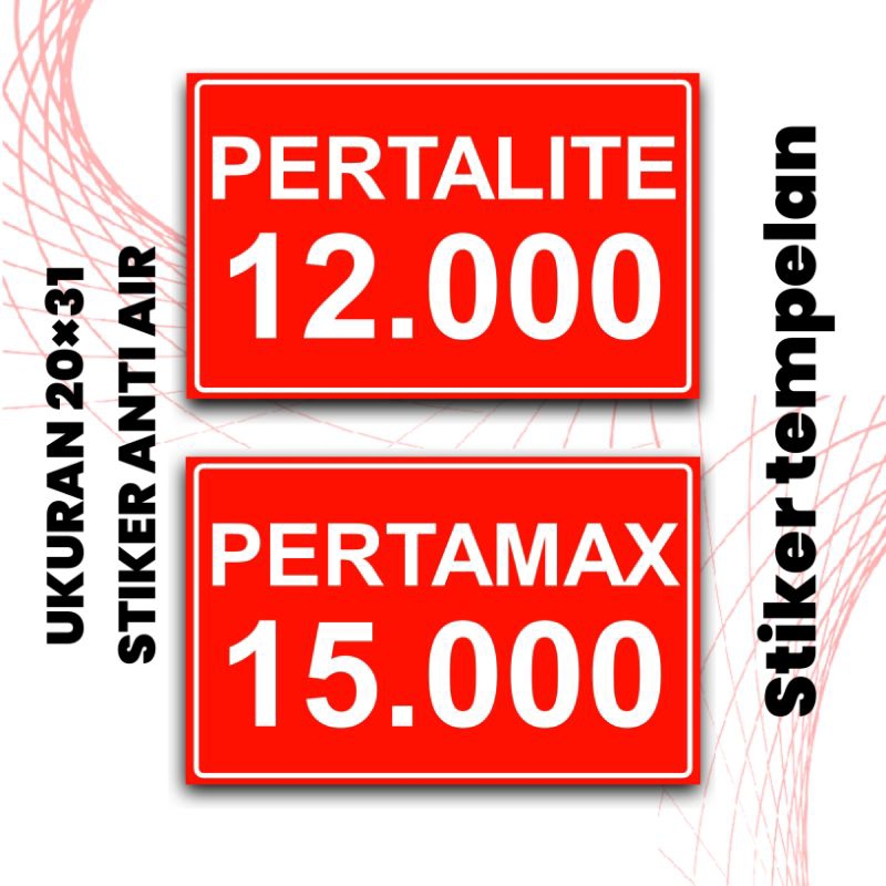 Jual Stiker tulisan pertalite/pertamax stiker tulisan buat diwarung ...
