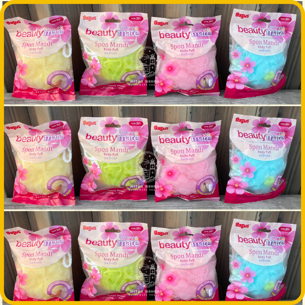 Jual BAGUS BEAUTYMATE SHOWER PUFF WITH SPON / SPONGE TYPE 201 / SPONS ...