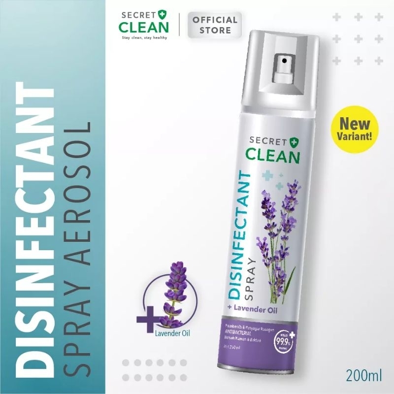 Jual Secret Clean Disinfectant Spray Aerosol Lavender - 200ml | Shopee ...