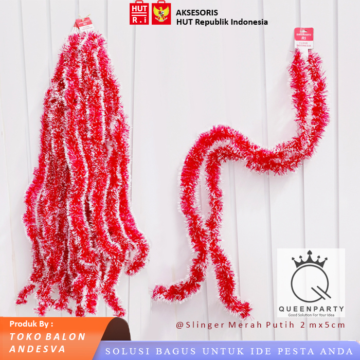 Jual Slinger Merah Putih / Hiasan Dirgahayu RI / Slinger Dekorasi HUT ...