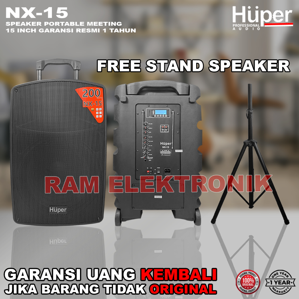 Jual Speaker Portable 15 Inch HUPER NX15 / NX-15 Meeting Wireless Original | Shopee Indonesia