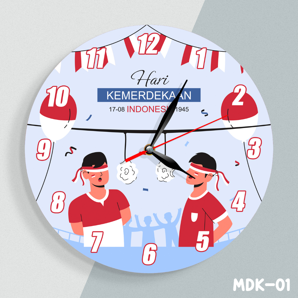 Jual Jam Karakter Bandung - Jam Dinding Hari Kemerdekaan Indonesia HUT ...