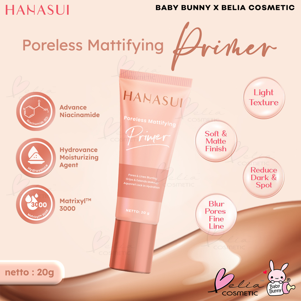 Jual BELIA HANASUI Poreless Mattifying Primer 20gr | Pores & Lines ...