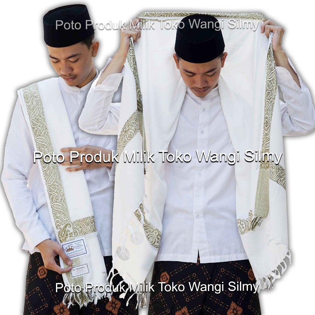 Jual Sorban Kashmiri Putih Motif Gold Original India | Shopee Indonesia