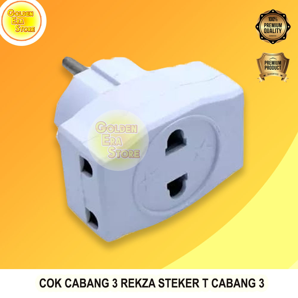 Jual Steker T Multi Rezka / Steker Colok 3 Lubang / Colokan Listrik ...