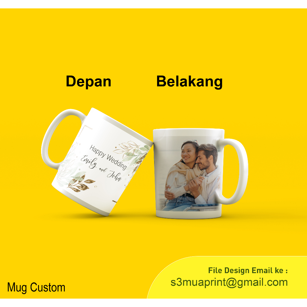 Jual gelas mug custom bisa pakai FOTO & tulisan desain sendiri | Shopee ...
