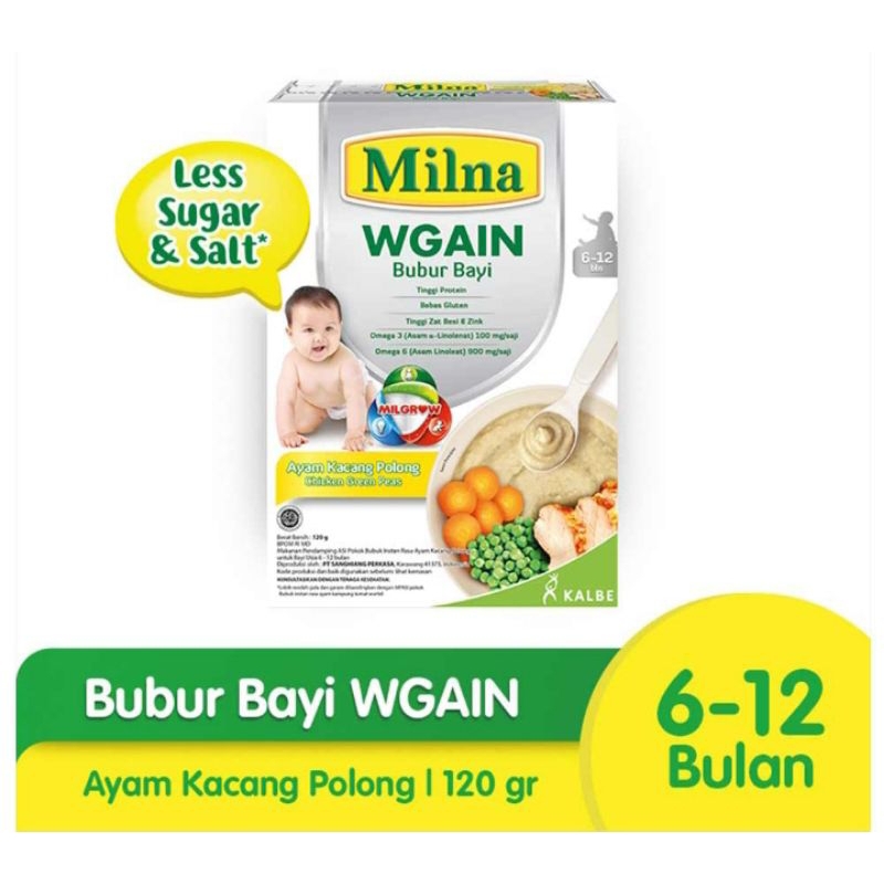 Jual MILNA BUBUR BAYI WGAIN 6+ 8+ Ayam kacang polong 120gr | Shopee ...
