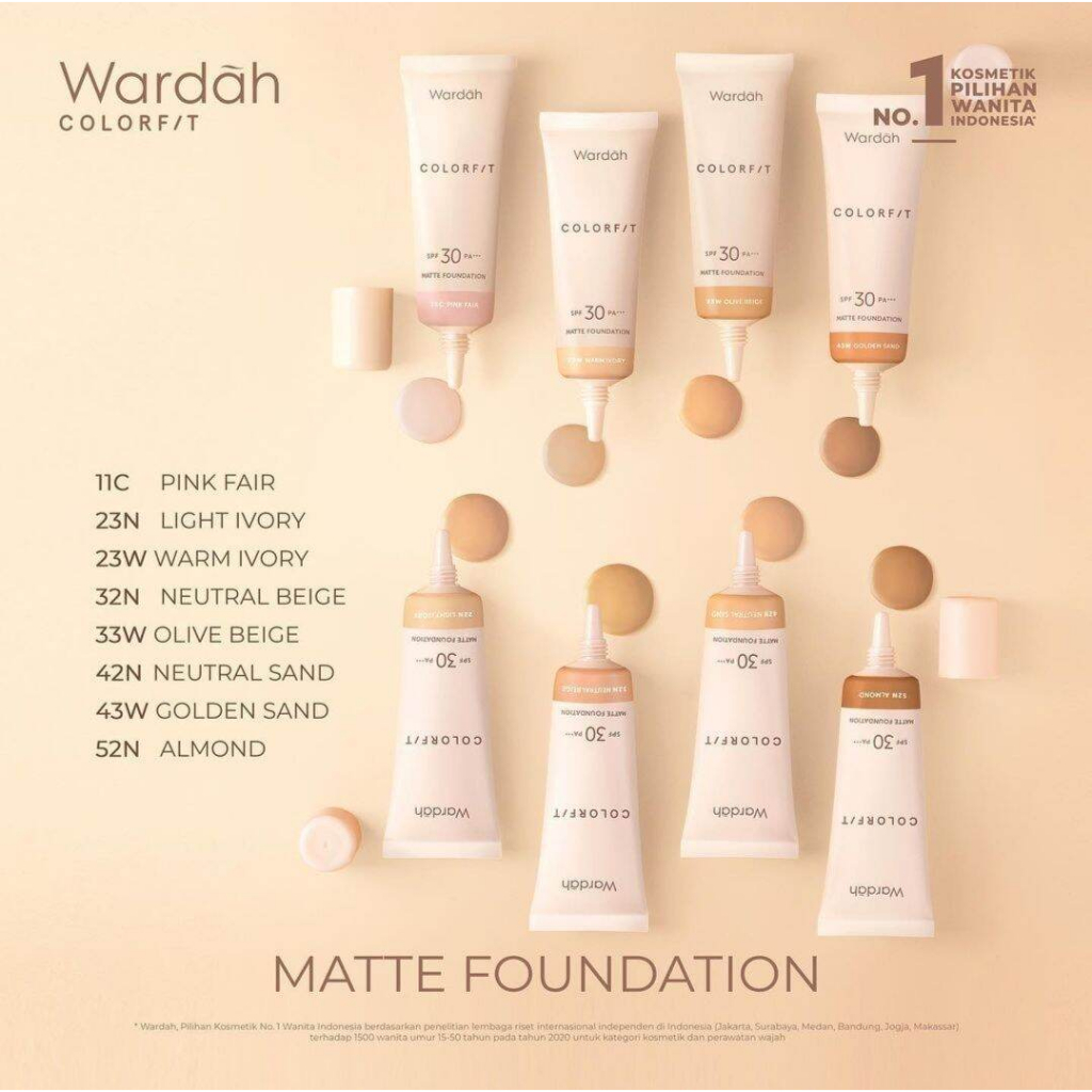 Jual WARDAH COLORFIT MATTE FOUNDATION | Shopee Indonesia