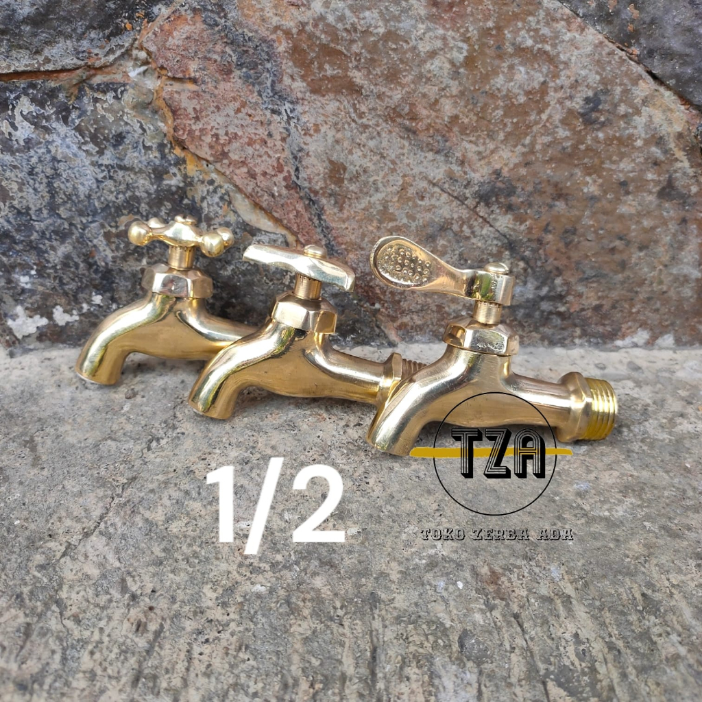 Jual Kran Air Kuningan 1/2 inch Model Klasik Warna Kuning 1 pcs ...