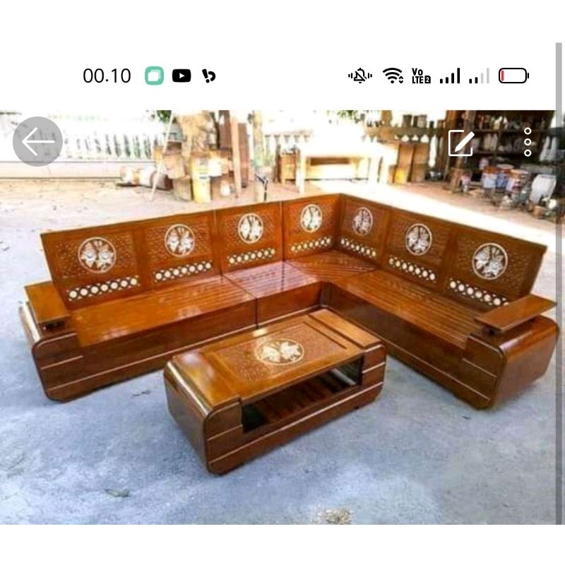 Jual KURSI TAMU SUDUT JATI MODEL DOMINI MODEL TERBARU | Shopee Indonesia