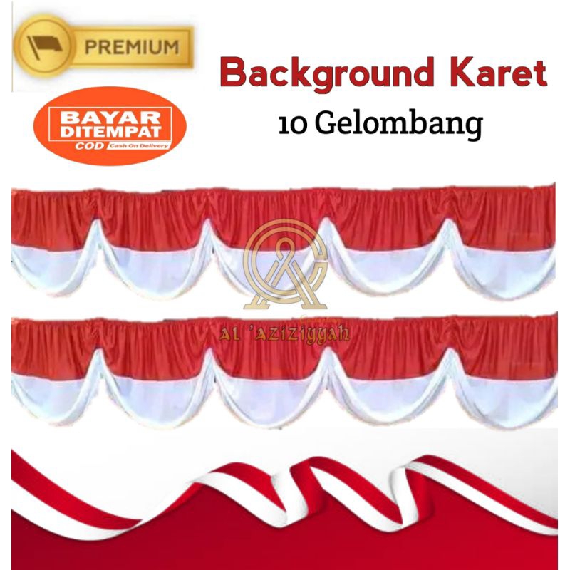 Jual Background Merah Putih Begron Karet 10 Gelombang Bekron | Shopee ...