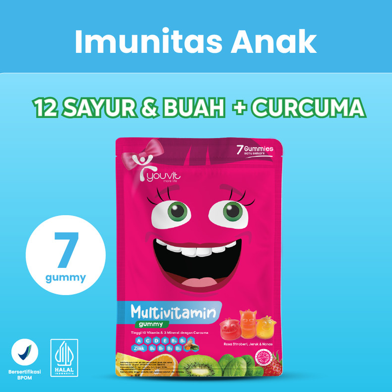 Jual Youvit Multivitamin Anak 7 Gummy Vit C, D, Zink, Sayur, Buah ...