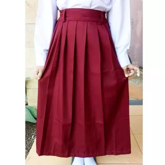 Jual Rok Panjang Rempel Full Merah Seragam Sekolah Terbaik | Shopee Indonesia