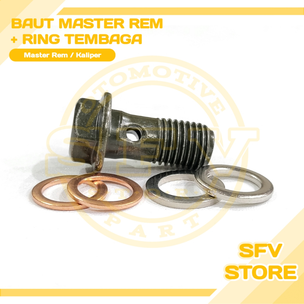 Jual Baut Master Rem / Baut Selang Rem Dengan Ring Tembaga | Shopee ...