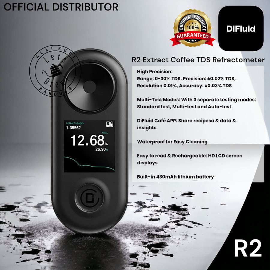 Jual DiFluid R2 Extract Coffee TDS Refractometer / Difluid Pengukur TDS ...