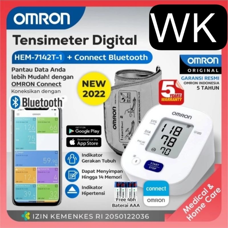 Jual Tensimeter digital omron HEM 7142T1 7142T2 otomatis bisa bluetooth ...