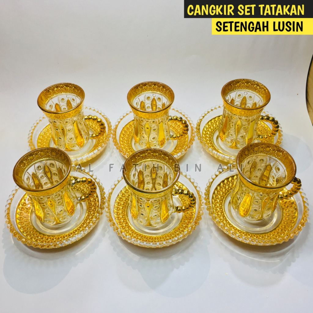 Jual Cangkir Set Tatakan Cantik Gelas Teh Turki Mewah | Shopee Indonesia