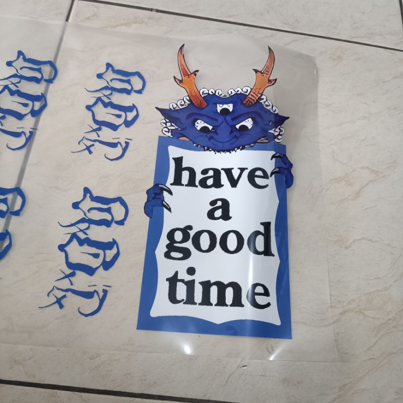 Jual SABLON HAVE A GOOD TIME BLUE FRAME HAGT JAPAN SABLON DTF | Shopee ...