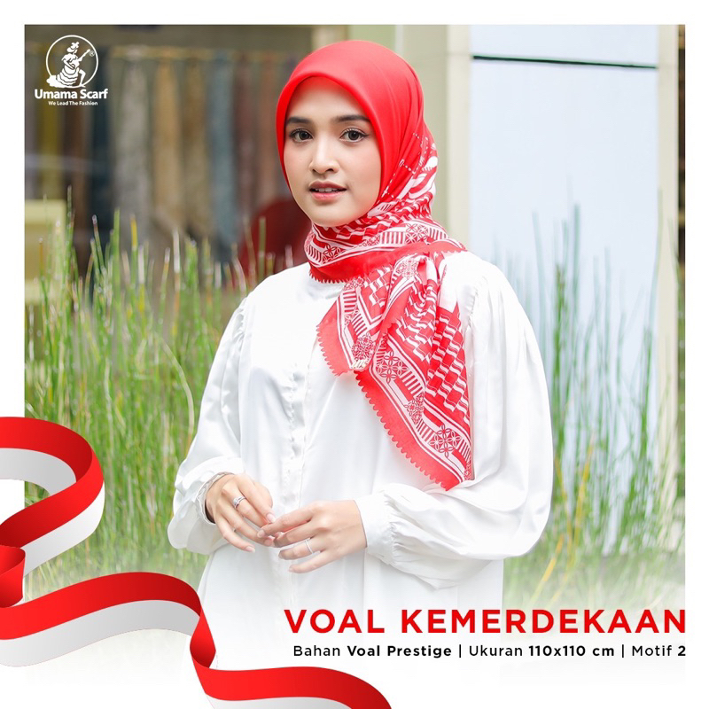 Jual Jilbab segiempat voal dirgahayu kemerdekaan merah putih ory by ...