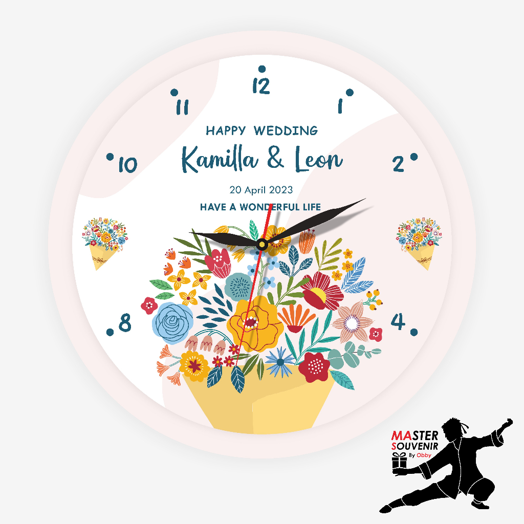 Jual Jam Custom Pernikahan Ukuran 10CM (Kado Wedding Nikahan ...