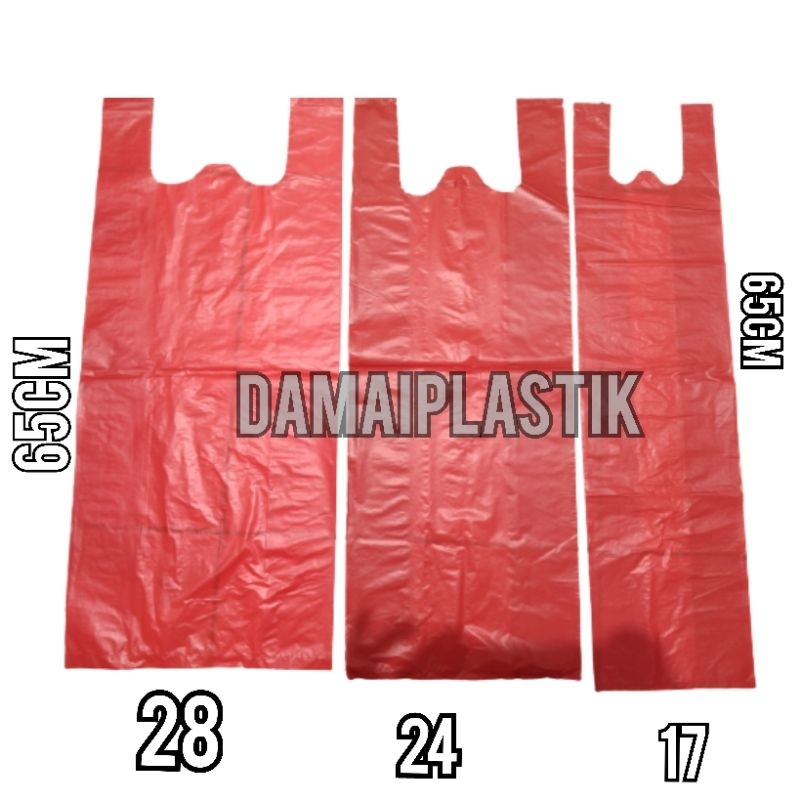 Jual Kantong Hio Plastik Merah Panjang Kembang Api Ukuran 17 24 28 ...