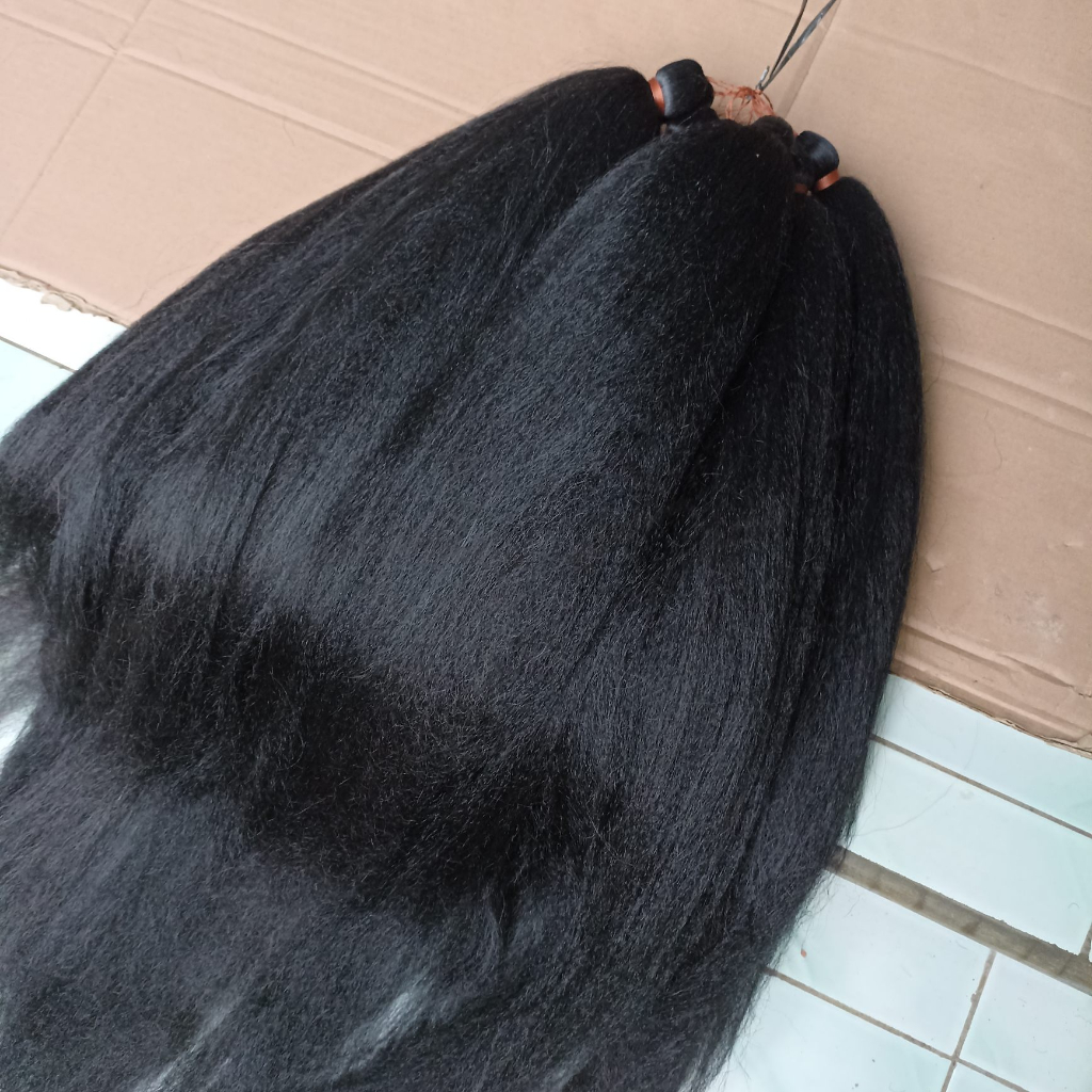 Jual Rambut cemara polos hitam | sintetis panjang 70cm | Shopee Indonesia