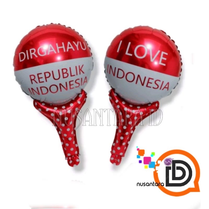Jual Balon Foil Pentungan Dirgahayu Love / Balon Pentung HUT RI Merah ...