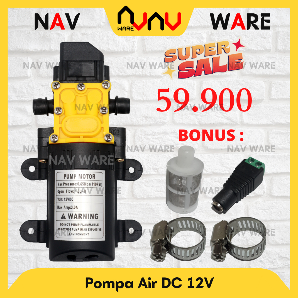 Jual Pompa Air DC 12V Sprayer Misting Steam Alat Siram Cuci Motor AC ...