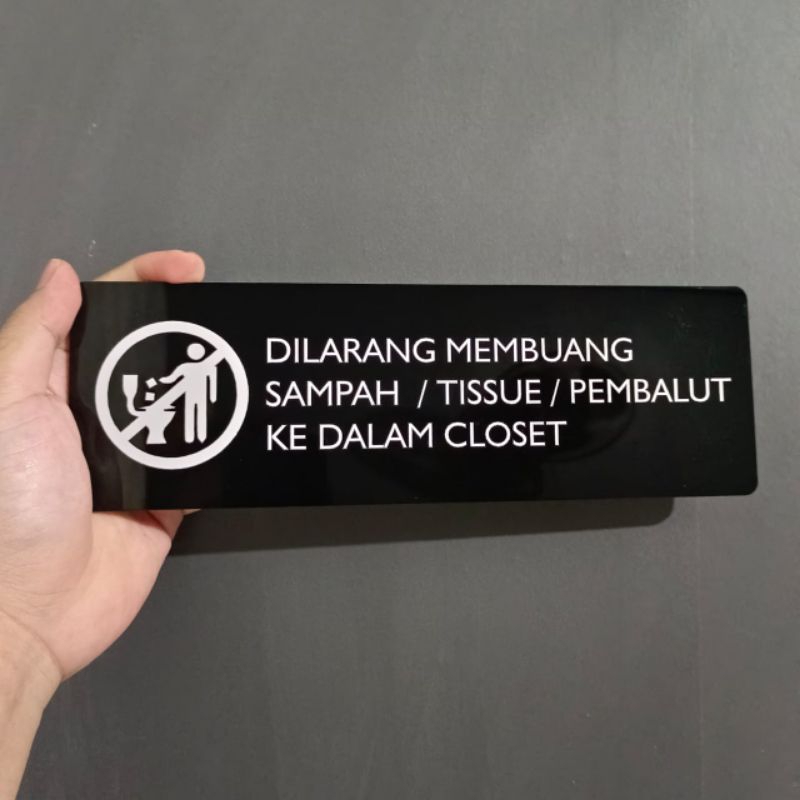 Jual Tulisan Acrylic Dilarang Membuang Sampah ke dalam Closet | Shopee ... Jual Tulisan Acrylic Dilarang Membuang Sampah ke dalam Closet | Shopee ...