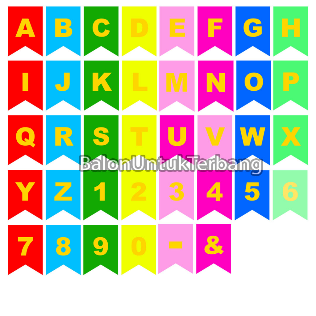 Jual Banner Custom Nama Huruf Rainbow Gold | Shopee Indonesia