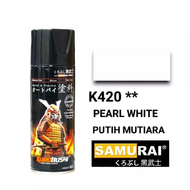 Jual SAMURAI PAINT K420 PEARL WHITE CAT SEMPROT SPRAY WARNA PUTIH MUTIARA KAWASAKI tahan bensin ...