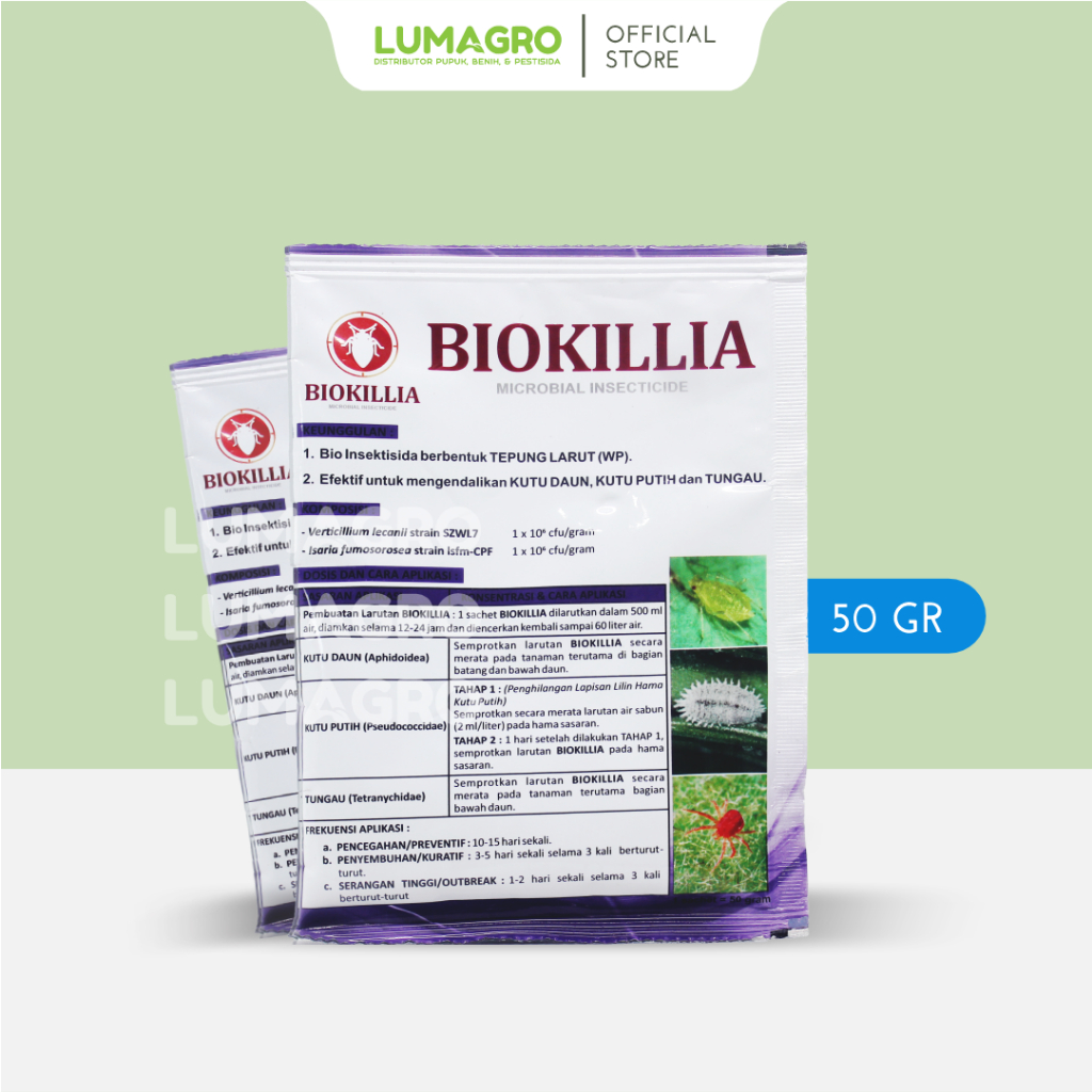 Jual Insektisida Biokillia 50gr Pestisida Nabati Pengendali Kutu Daun ...