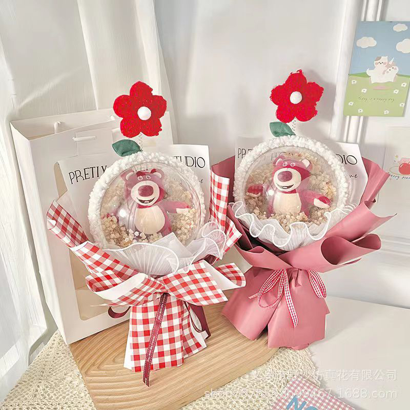 Jual Buket Boneka lucu BabyBreath bunga kering Baby Breath hadiah kado ...