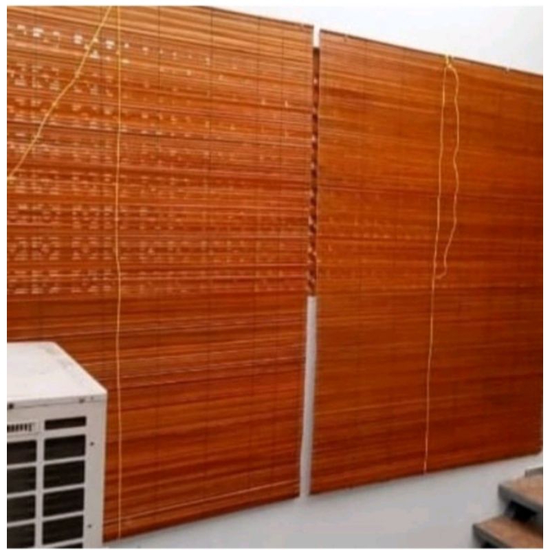 Jual (Murah)Tirai Bambu sawit 2x2Meter plitur & vernis Tirai kerai sawit bambu (plus tali ...