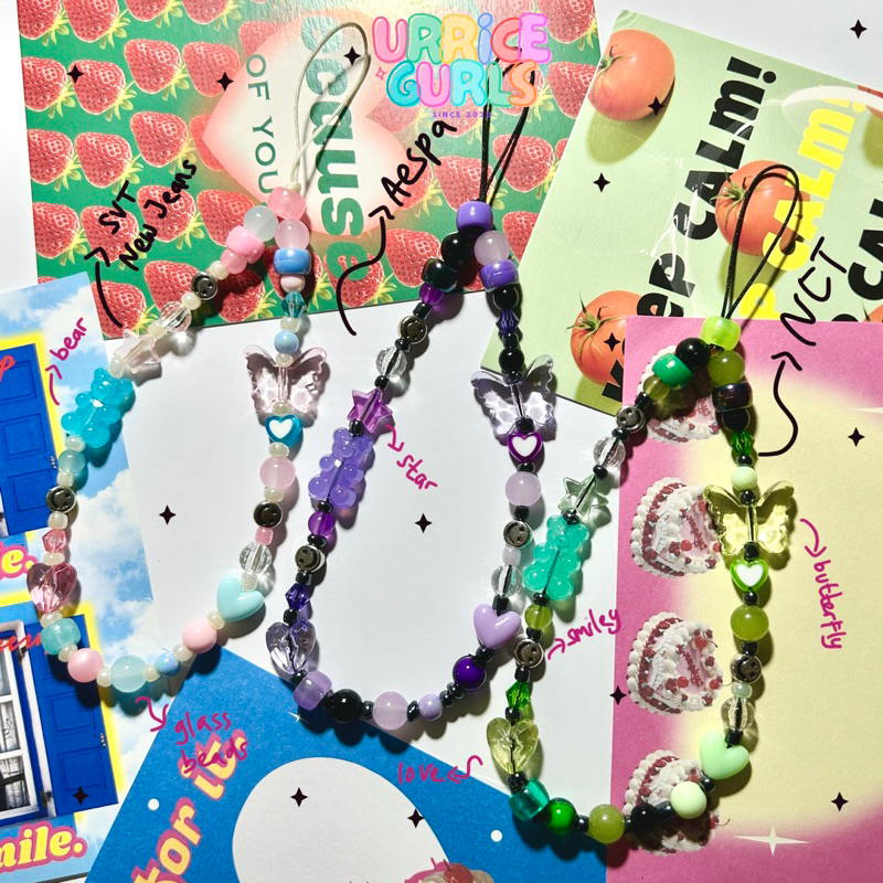Jual [URRICEGURLS] Fandom Kpop Group Color Beads Phonestrap | manik ...
