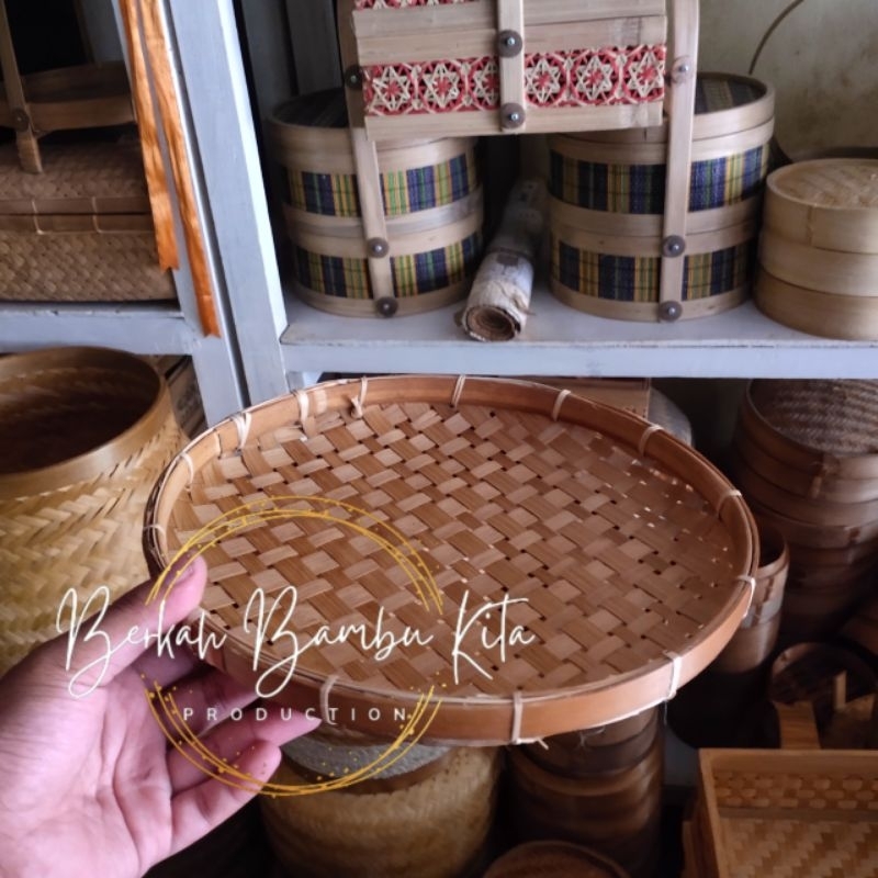 Jual Piring anyaman bambu / lauk / tempat penyimpanan makanan | Shopee ...
