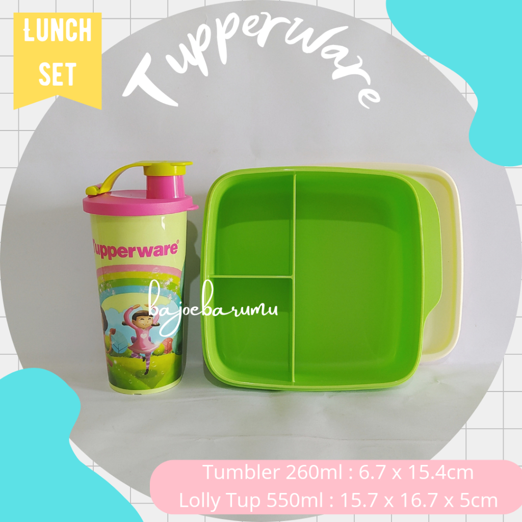 Jual TUPPERWARE Lunch Box Set Tempat Bekal Anak Kotak Makan Lolly Tup ...