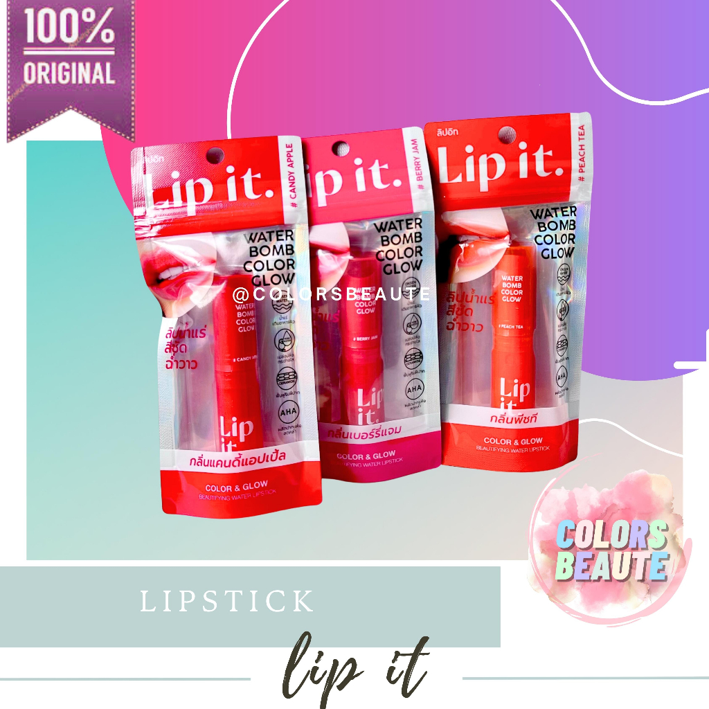 Jual LIP IT WATER BOMB COLOR GLOW 3G / lipstick / lipstik | Shopee ...