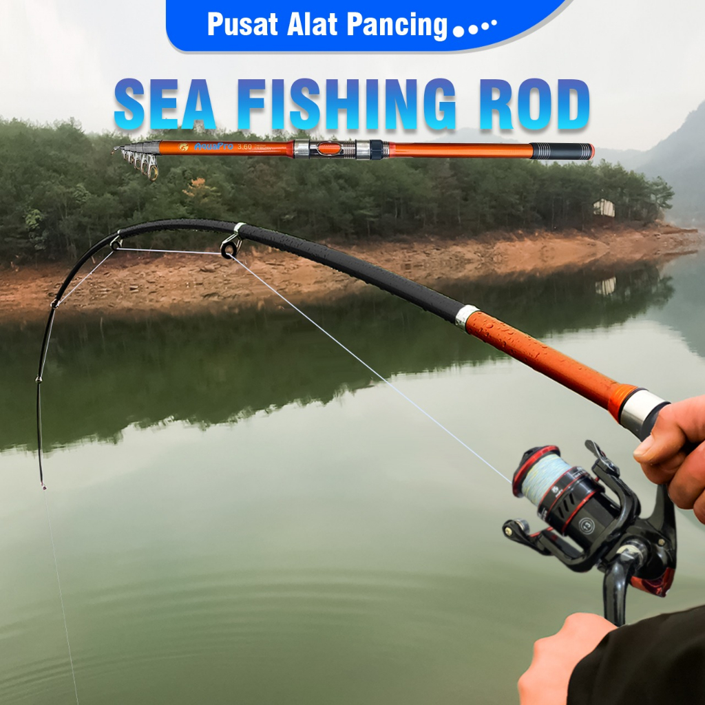 Jual Joran Pancing Portable Carbon Fiber JR03-HG Orange Telescopic 2.10m 2.40M 270m 300m 360m ...