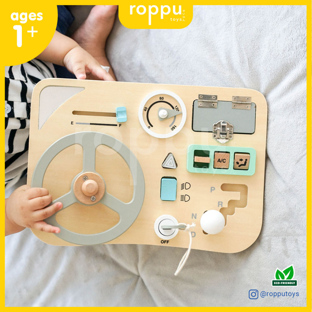 Jual ROPPU Wooden Sensory Busy Board Wooden Toys Mainan Montessori ...