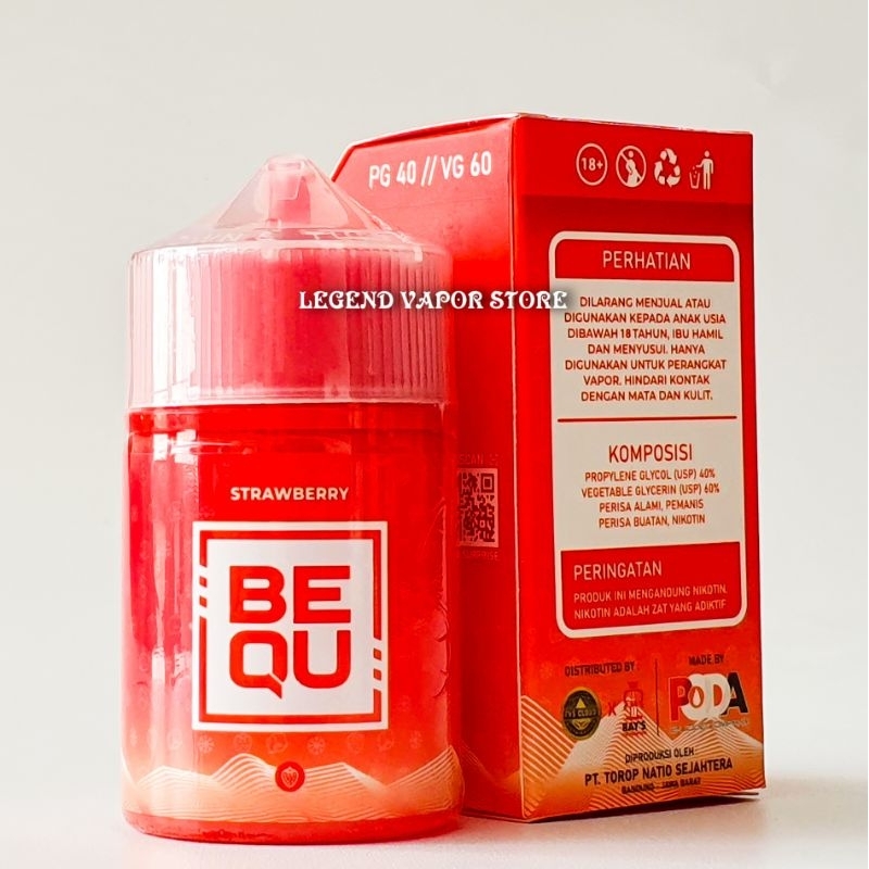 Jual FREEBASE - LIQUID BEQU Strawberry 60ML 3MG AUTHENTIC | Shopee ...
