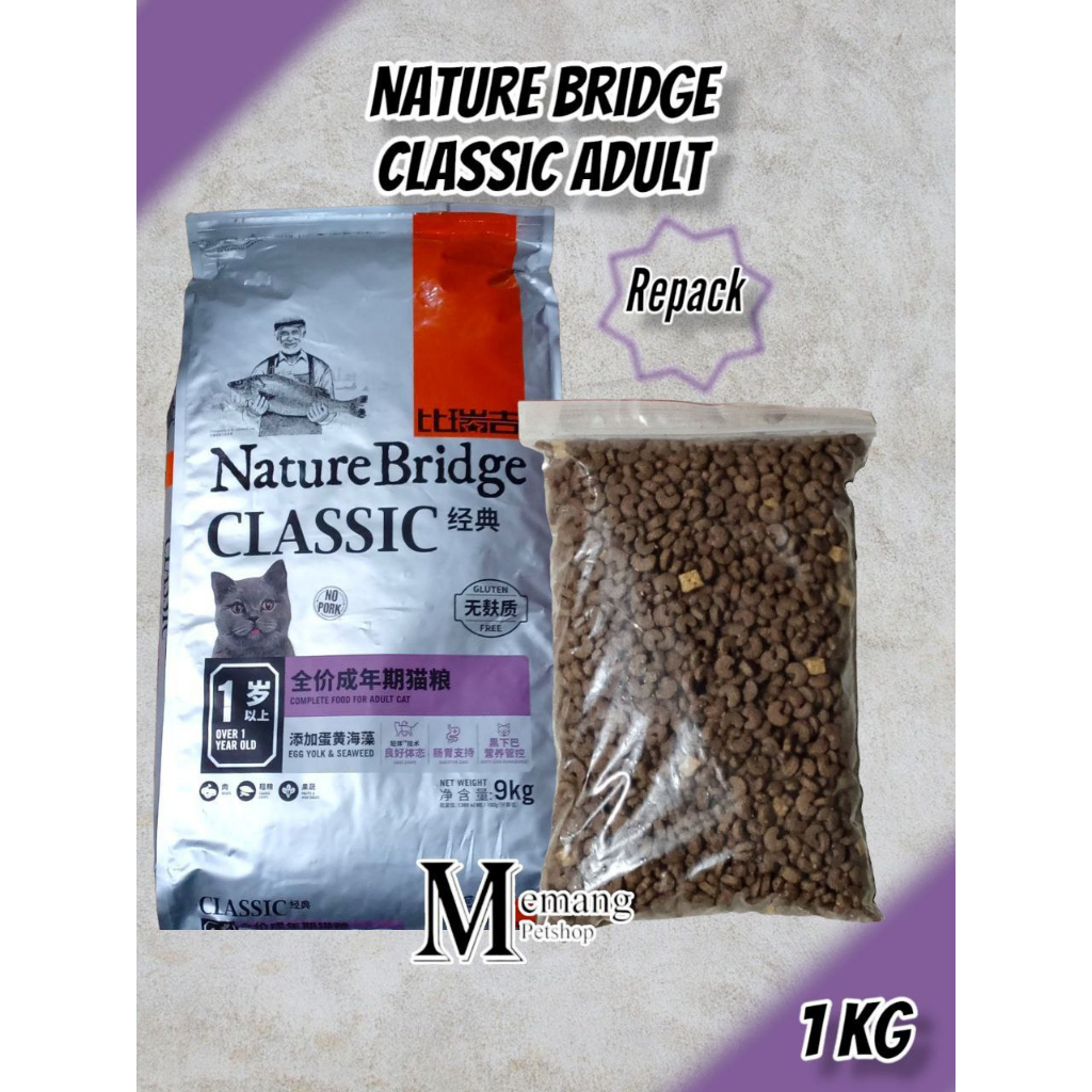 Jual Nature Bridge Classic Adult Cat 1Kg Repack Makanan Kucing - Cat ...