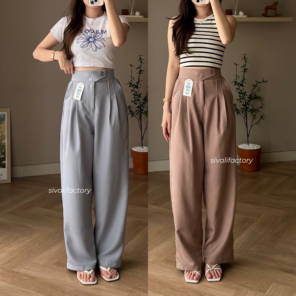 Jual SIVALI Jay Pants - Loose Pants Anti Kusut Polyester Premium Kulot ...