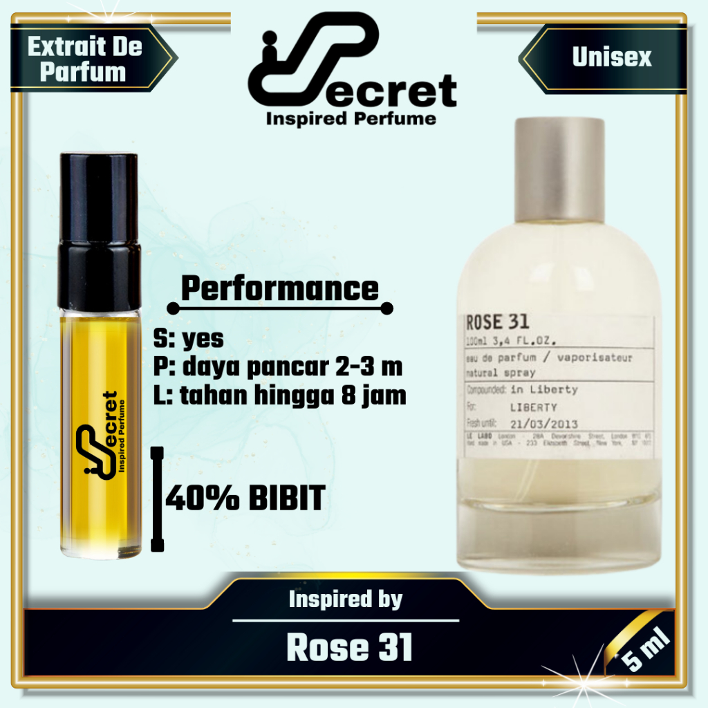 Jual Secret Inspired Perfume by ROSE 31 | Extrait De Parfum | Shopee ...