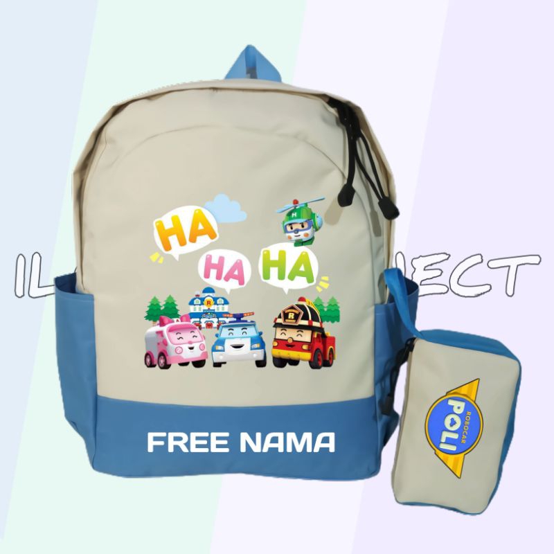 Jual Tas Ransel Backpack Anak Sekolah Gambar Kartun Robocar Poli Unisex ...