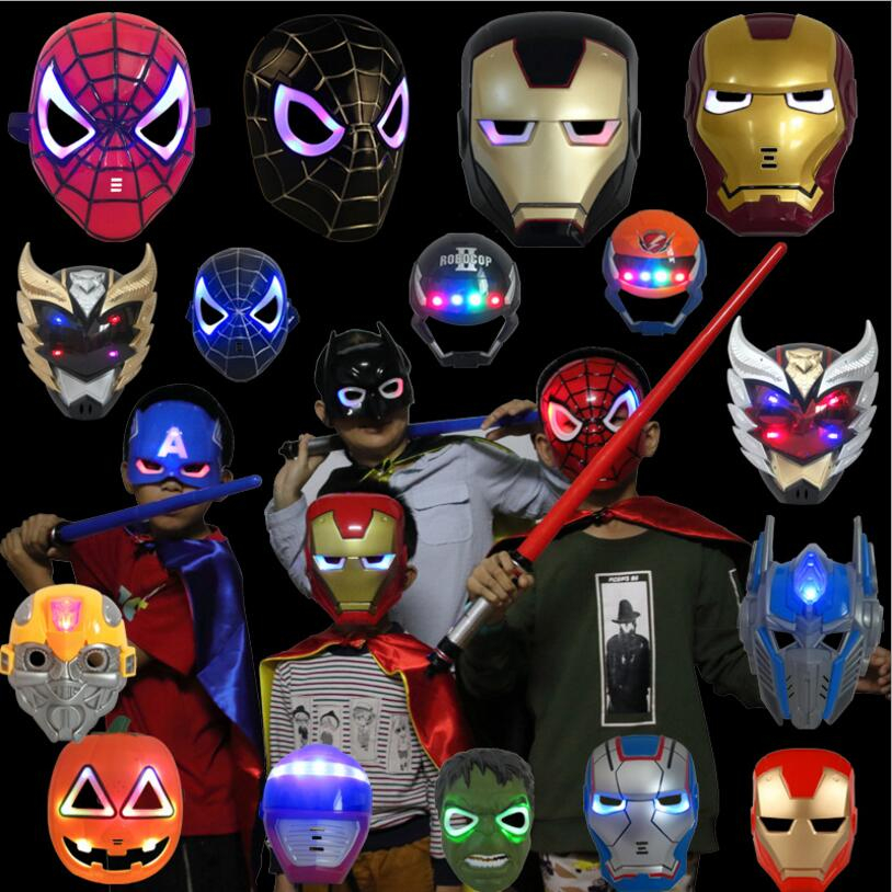 Jual TOPENG SUPERHERO LED AVENGERS SPIDERMAN HULK CAPTAIN THOR IRON MAN ...